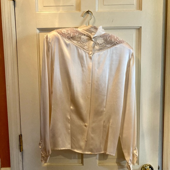 Paul Alexander | Tops | Paul Alexander Silk Lace And Beaded Blouse ...
